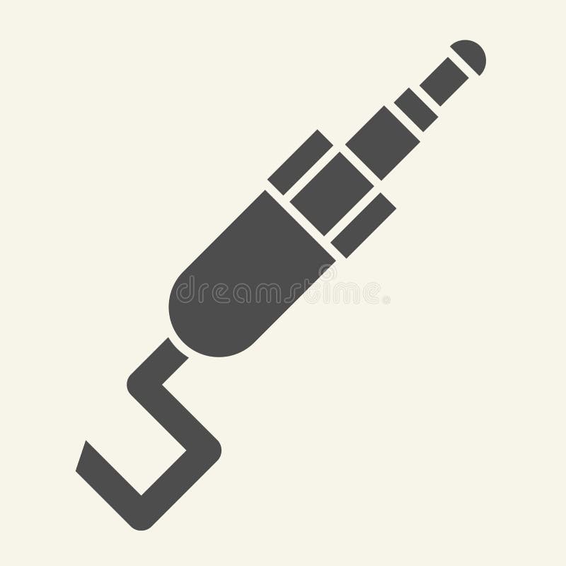 Mini Jack Solid Icon. Cable Connector Vector Illustration Isolated on ...