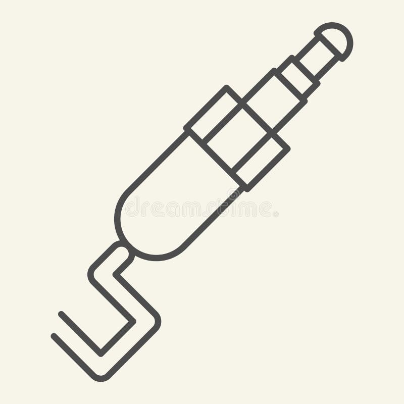Mini Jack Thin Line Icon. Cable Connector Vector Illustration Isolated ...