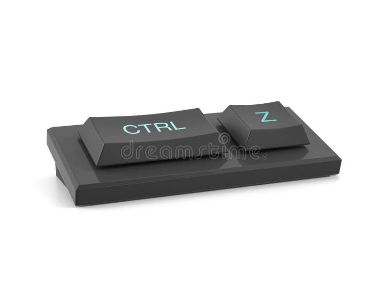 3D Ctrl + Z Shortcut Keyboard with a Coiled Up USB Cable, Undo Concept ...