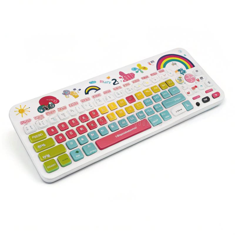 Mini Keyboard with Fun Design on Transparent Background Stock ...