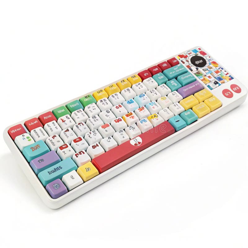 Mini Keyboard with Fun Design on Transparent Background Stock ...