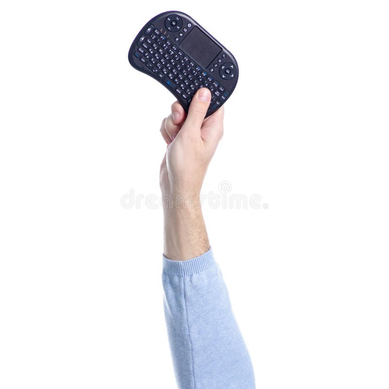 Mini keyboard in hand stock photo. Image of education - 143930172
