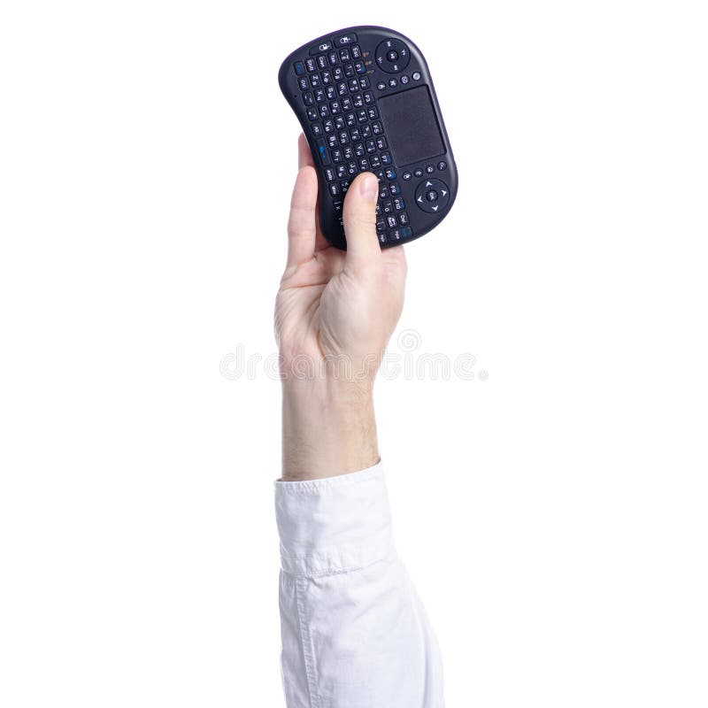 Mini keyboard in hand stock photo. Image of close, design - 143971600