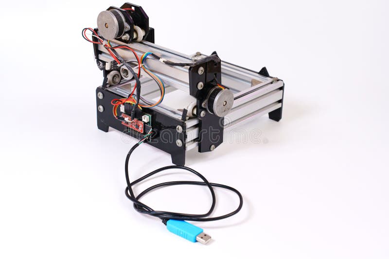 Mini Laser Engraving Machine for Wood on White Background. Stock Image ...