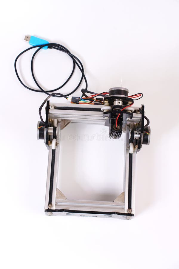 Mini Laser Engraving Machine for Wood on White Background. Stock Image ...