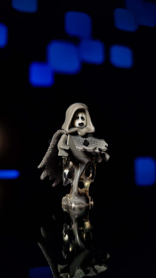 Mini Lego Figurine of a Ghost with a Glowing Head Editorial Photography ...