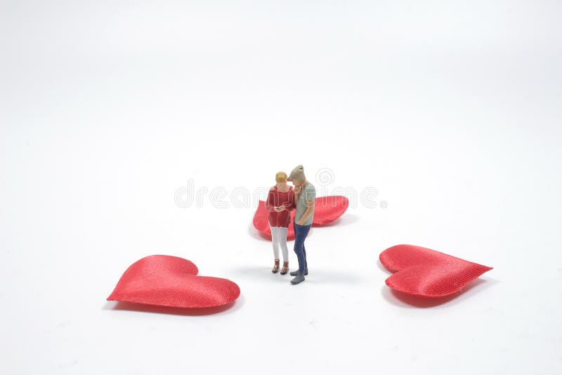 A Mini of Lover Figure with the Red Heart Stock Image - Image of ...