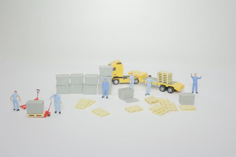 Mini Man Worker Figure Using a Trolley Stock Image - Image of storage ...