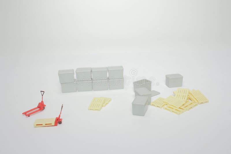 Mini Man Worker Figure Using a Trolley Stock Photo - Image of package ...