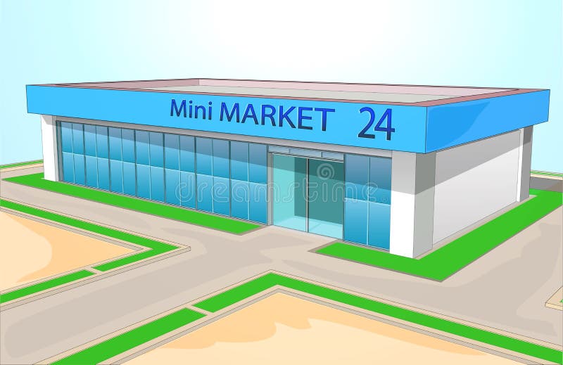 Mini Market Shop Store Retail Shopping Stock Vector - Illustration of ...