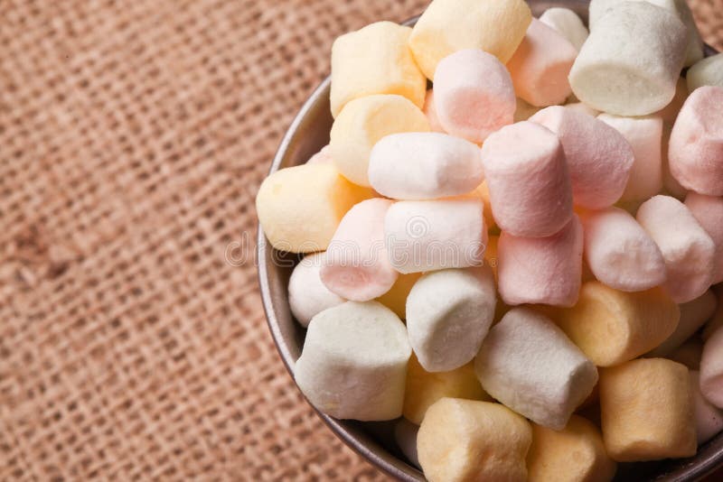 Mini marshmallow stock photo. Image of bowel, colorful - 33495718