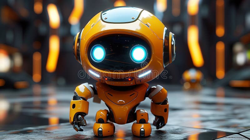 Mini Marvel: Robot Baby, Small-scale Animated Companion. Stock ...