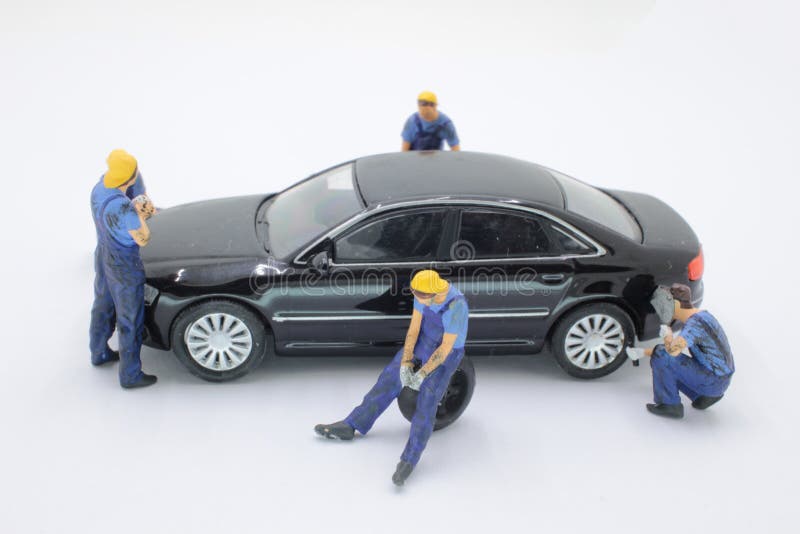 A Mini of Mechanics Working, Maintenance Engineer Repair Stock Image ...