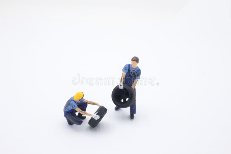A Mini of Mechanics Working, Maintenance Engineer Repair Stock Photo ...