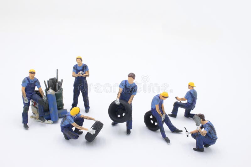 A Mini of Mechanics Working, Maintenance Engineer Repair Stock Image ...