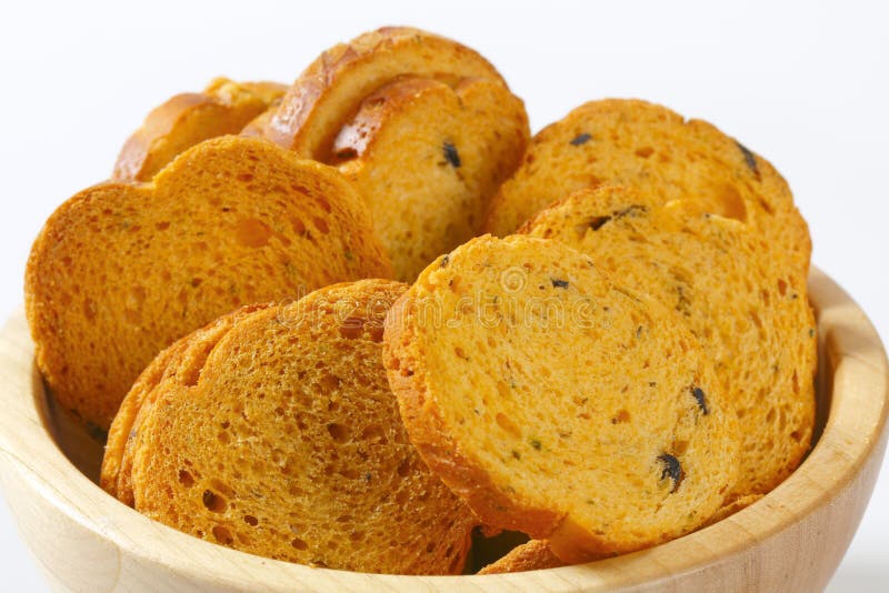 Mini Mediterranean Crispy Toast Stock Photo - Image of baked, snack ...