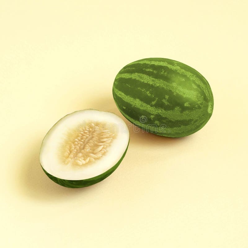 Mini- Melon Och Vattenmelon Med Randig Hud Fotografering för Bildbyråer ...