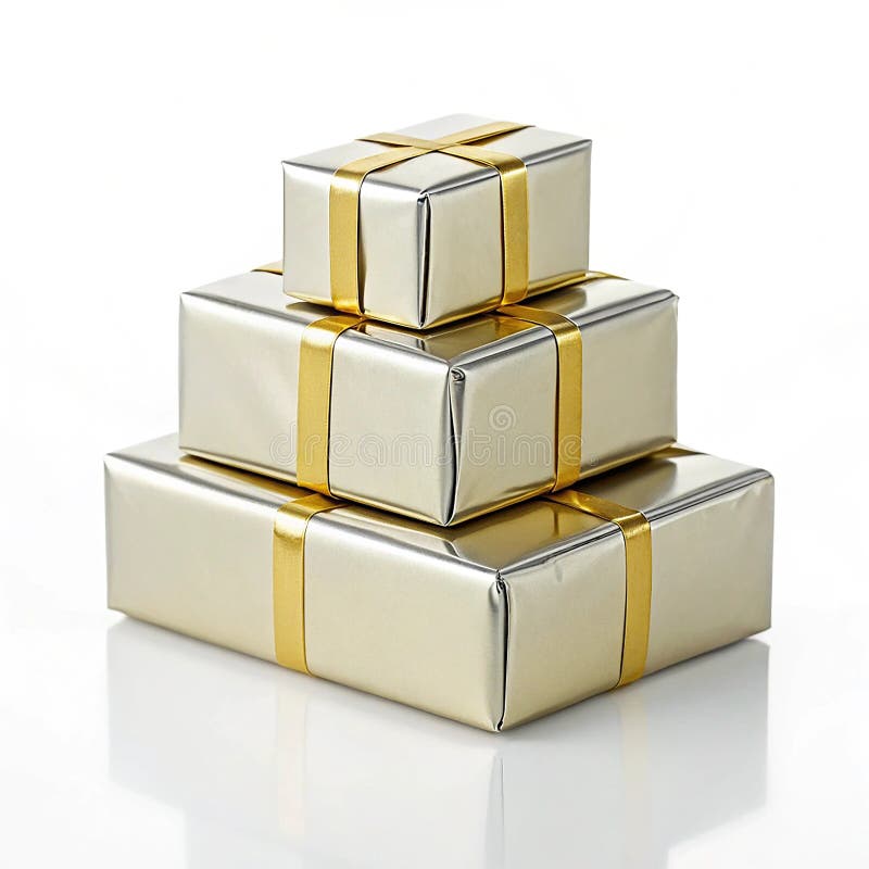 Mini Metallic Gift Boxes Stack Stock Illustration - Illustration of ...