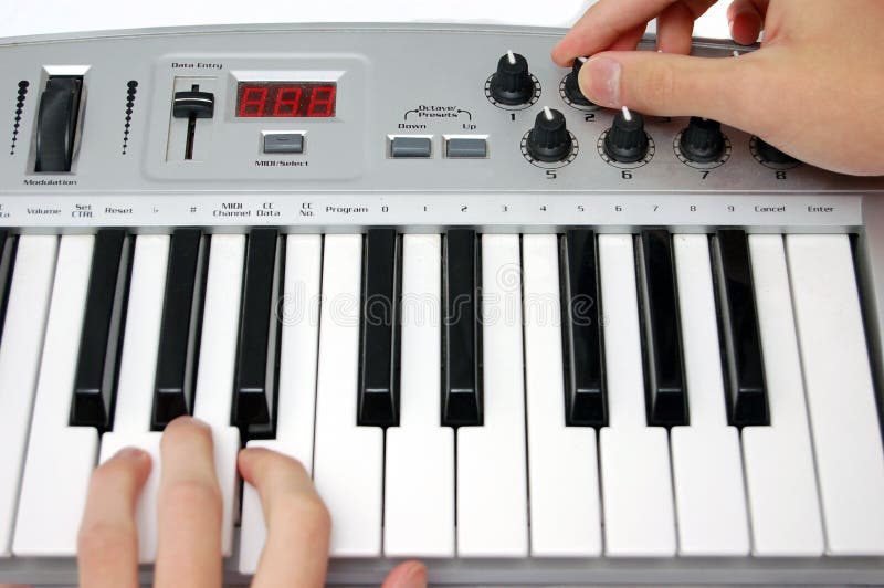 Mini Midi Keyboard Controller Stock Photo - Image of music, isolated ...