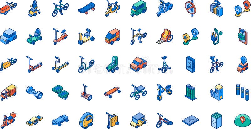 Mini Mobility Icons High-Quality Vector Icons Collection with Editable ...