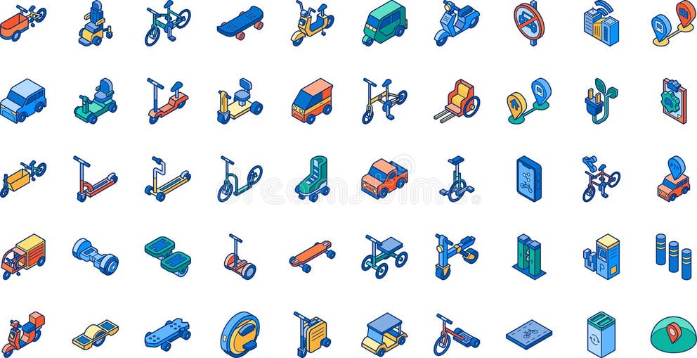 Mini Mobility Icons High-Quality Vector Icons Collection with Editable ...