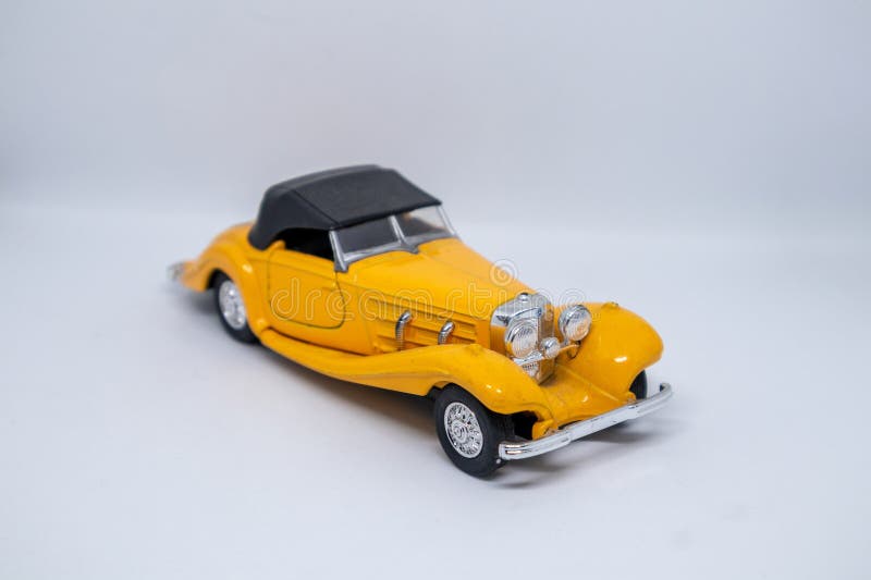 Mini Model Yellow Car Model with Background White Stock Image - Image ...