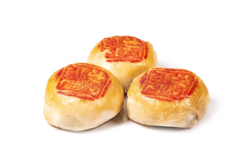 Mini Moon Cake Isolated on White Backgroung Stock Photo - Image of ...
