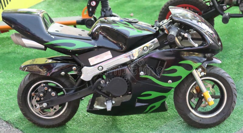 Mini Motorcycle Amusement Park for Children- Stock Image - Image of ...