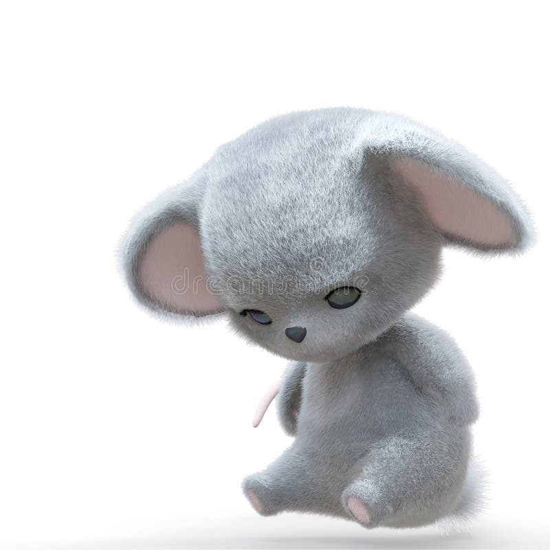 Mini Mouse Cartoon in White Background is Sad Stock Illustration ...
