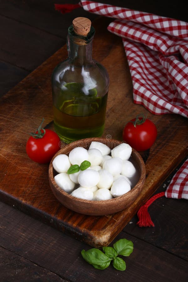Mini mozzarella cheese stock image. Image of snack, mozzarella - 181018647