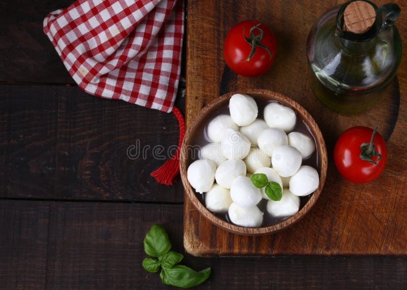 Mini mozzarella cheese stock image. Image of italian - 181018681