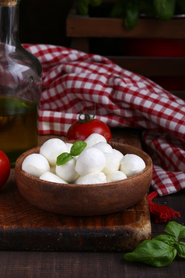 Mini mozzarella cheese stock photo. Image of mini, caprese - 182420784