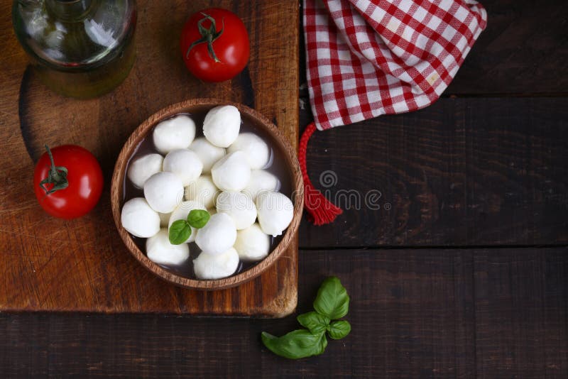 Mini mozzarella cheese stock photo. Image of italian - 182420796