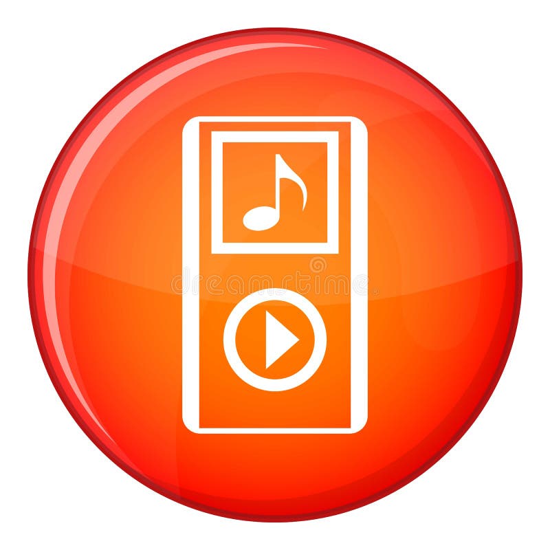 Mini MP3 Portable Player Icon, Flat Style Stock Vector - Illustration ...