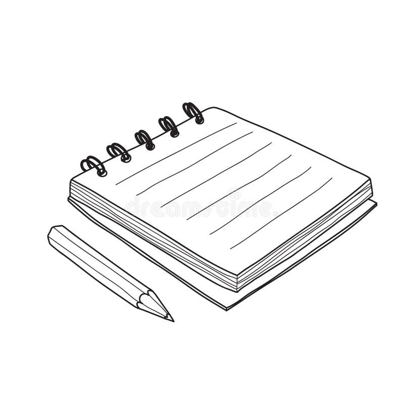 Mini Notebook Hand Drawn and Pencil Vector Line Art Illustration Stock ... Mini Notebook Hand Drawn and Pencil Vector Line Art Illustration Stock ...