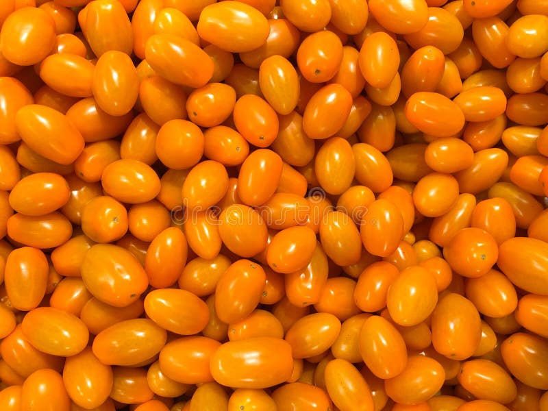 Mini Orange Tomato As a Background Stock Image - Image of harvest, diet ...