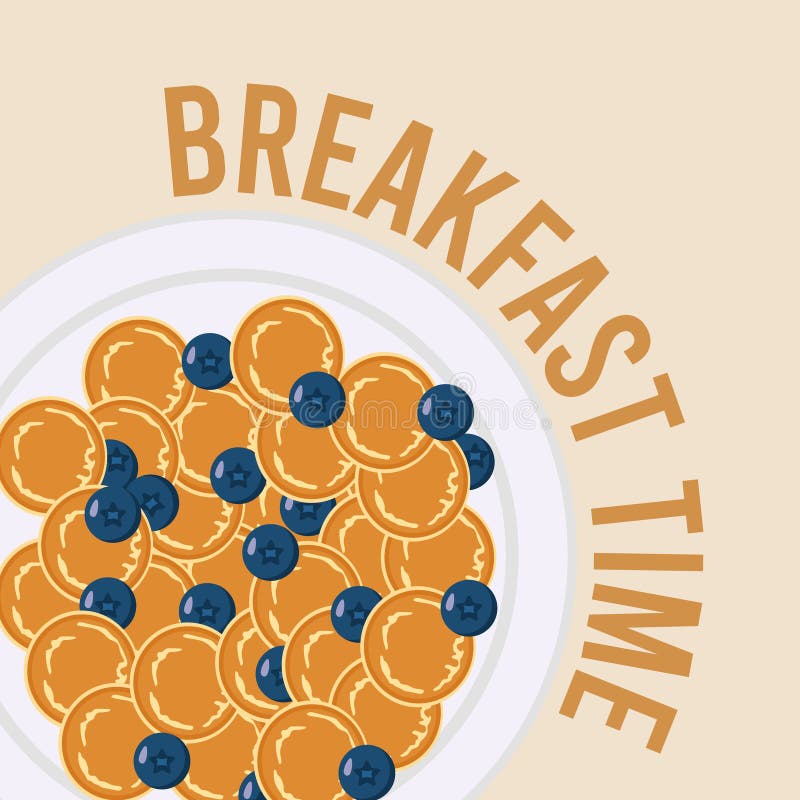 Mini Pancakes with Berries. Vector Stock Illustration - Illustration of ...