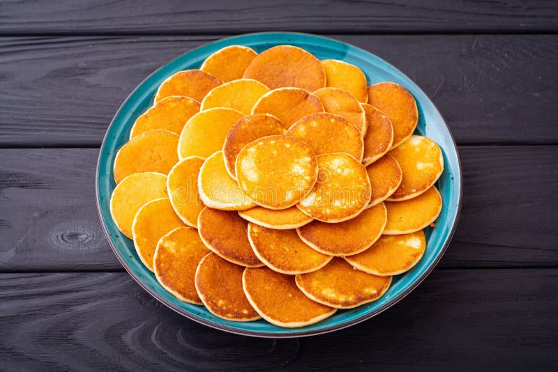Mini Pancakes . Delicious Breakfast Stock Image - Image of cooking ...