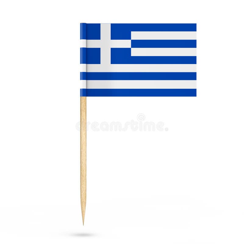 Mini Paper Greece Pointer Flag Representación 3d Stock de ilustración ...