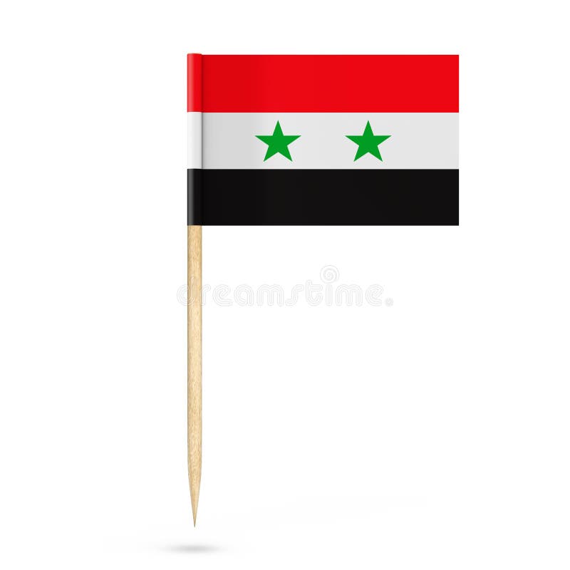Mini Paper Syria Pointer Flag. 3d Rendering Stock Illustration ...