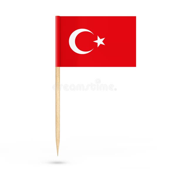 Mini Paper Turkish Pointer Flag Rendição 3d Ilustração Stock ...