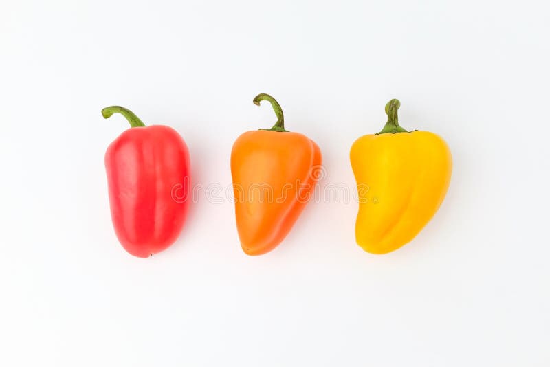 Mini Paprika on White Background Stock Photo - Image of meal, yellow ...