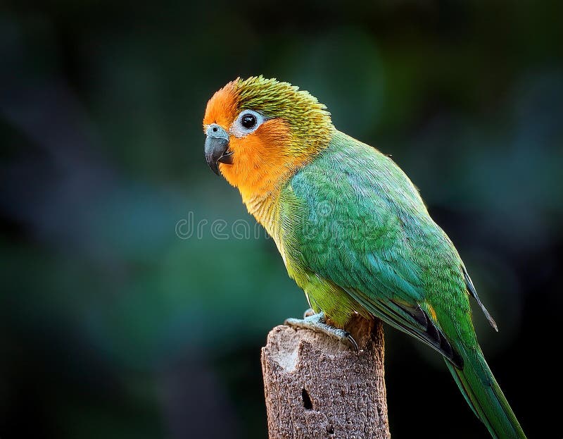 The Mini Parrot Bird on Stick Tree Stock Illustration - Illustration of ...