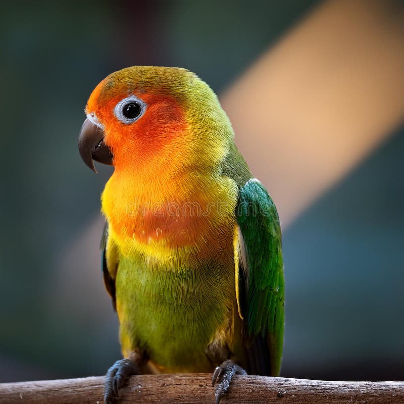 The Mini Parrot Bird on Stick Tree Stock Illustration - Illustration of ...