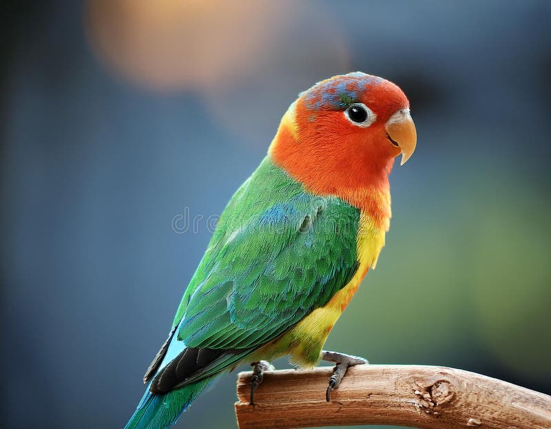 The Mini Parrot Bird on Stick Tree Stock Illustration - Illustration of ...