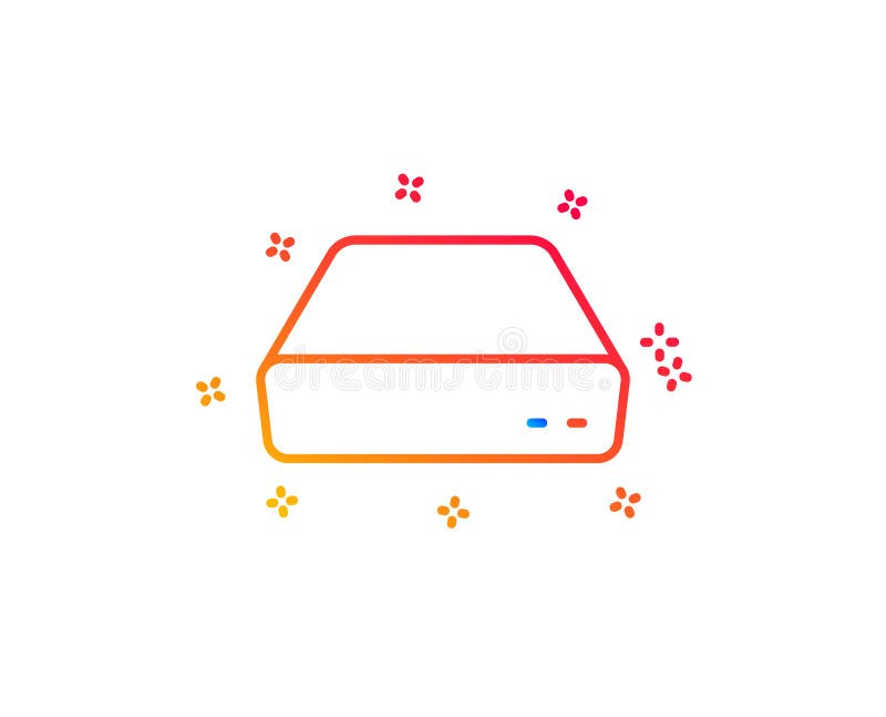 Mini Pc Line Icon. Small Computer Device Sign. Vector Stock Vector ...