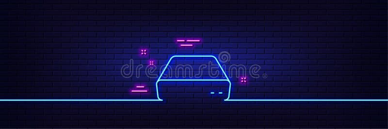 Mini Pc Line Icon. Small Computer Device Sign. Neon Light Glow Effect ...