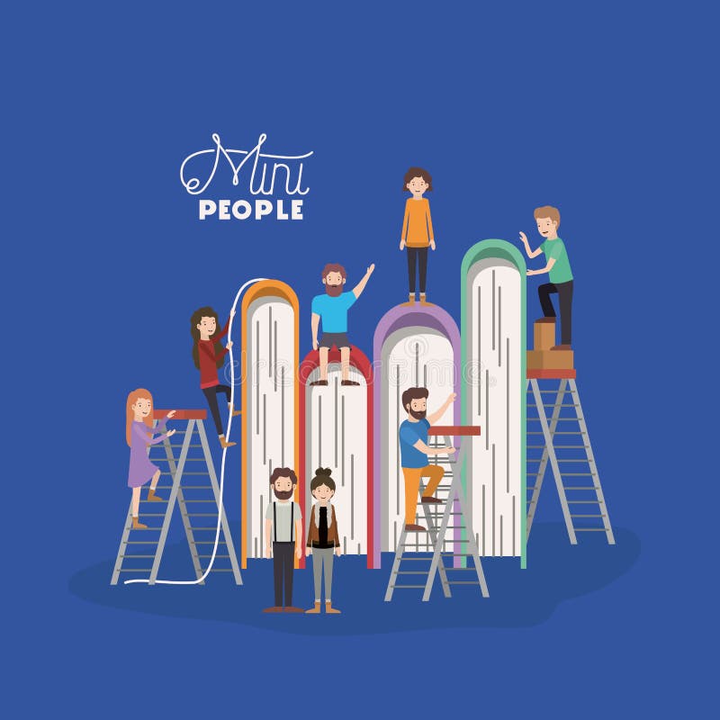 Mini people with books stock vector. Illustration of metaphor - 111889657