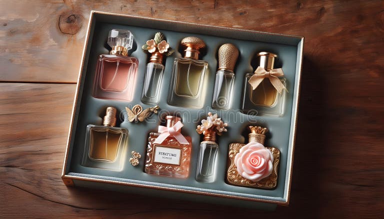 Mini Perfume Sampler Set, Image Created Using Ai Stock Illustration ...