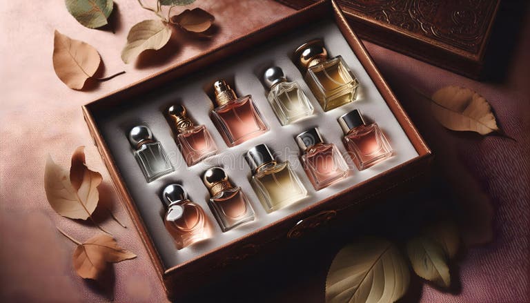 Mini Perfume Sampler Set, Image Created Using Ai Stock Illustration ...